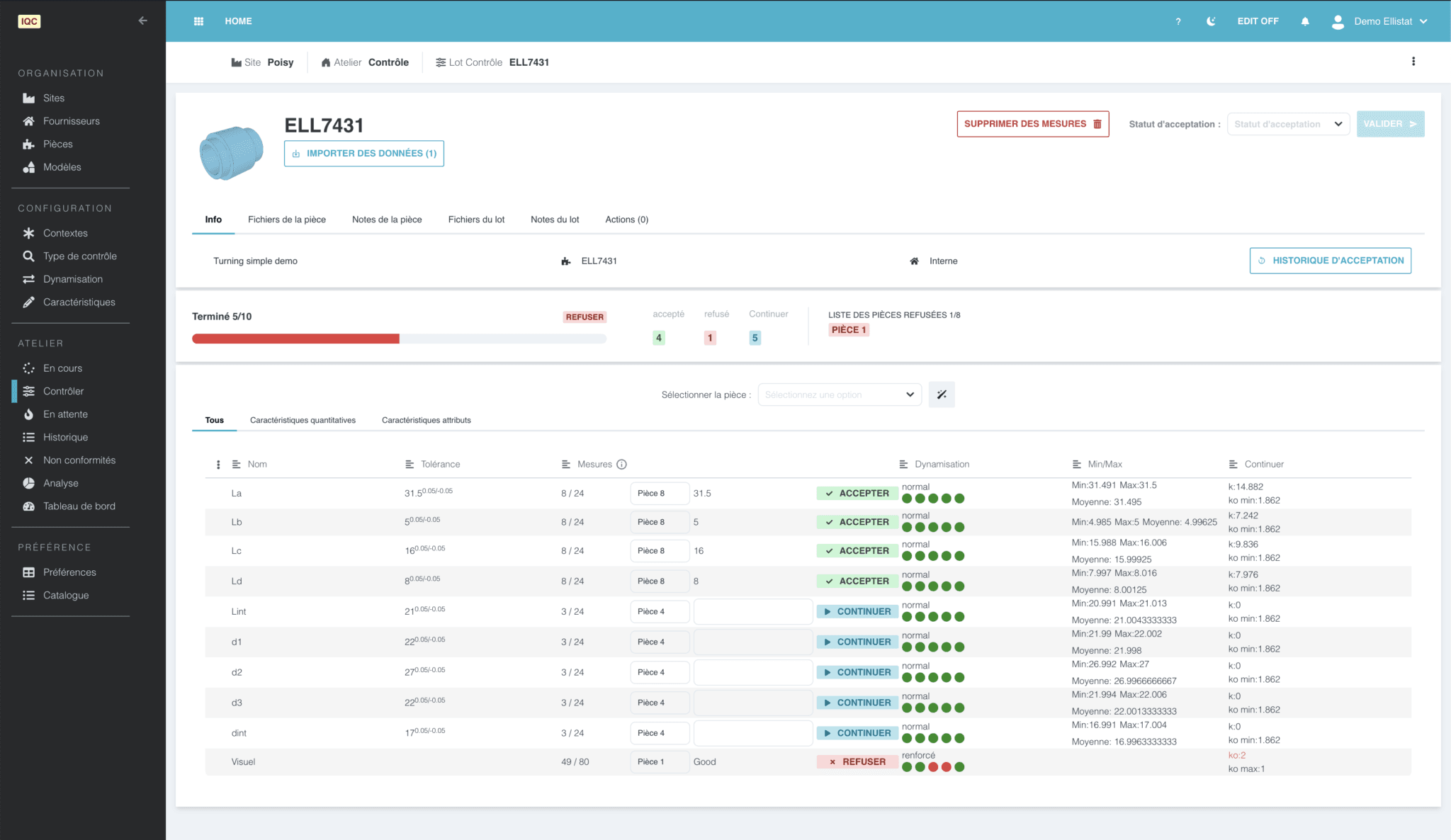 Ellistat - Quality control software (IQC)